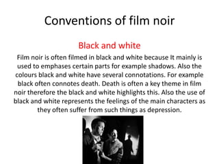 Conventions of film noir | PPTX
