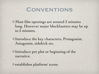 Conventions of film openings | PPT