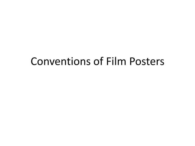 Conventions of film posters and analysis | PPTX