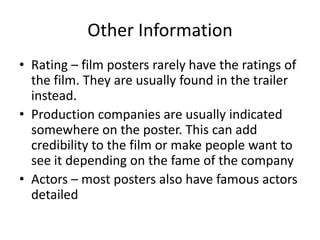 Conventions of film posters and analysis | PPTX