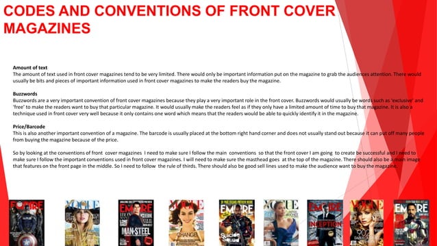 Conventions of front cover magazines | PPT