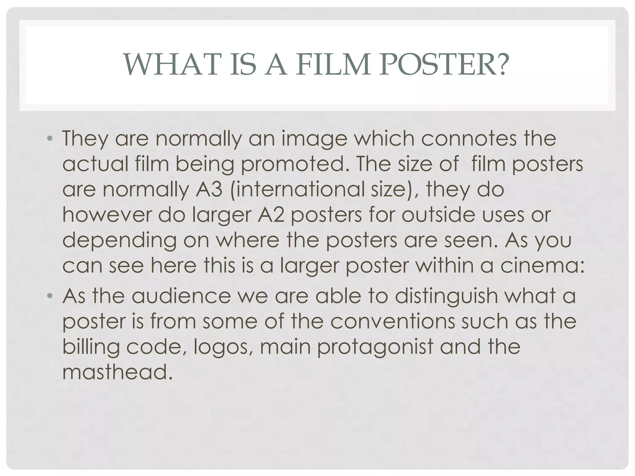 Conventions of horror posters( Drag me to hell, The Exorcist, Insidious ...