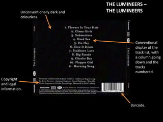 Analysis of Indie Folk Back of Album Covers | PPTX