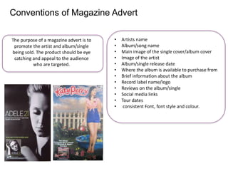 Conventions of mag advert | PPT