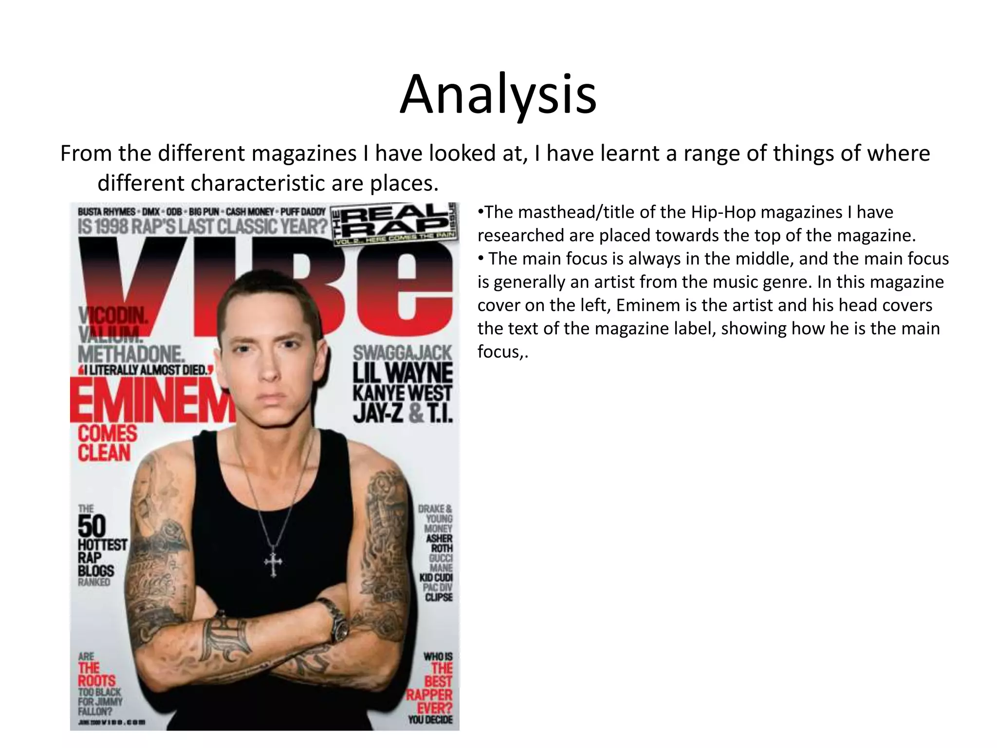 Conventions of music magazine front covers | PPT