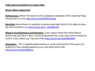 Conventions of music video | PPTX