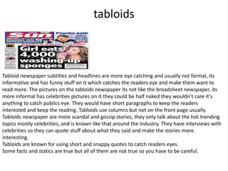 Conventions of newspaper article | PPTX