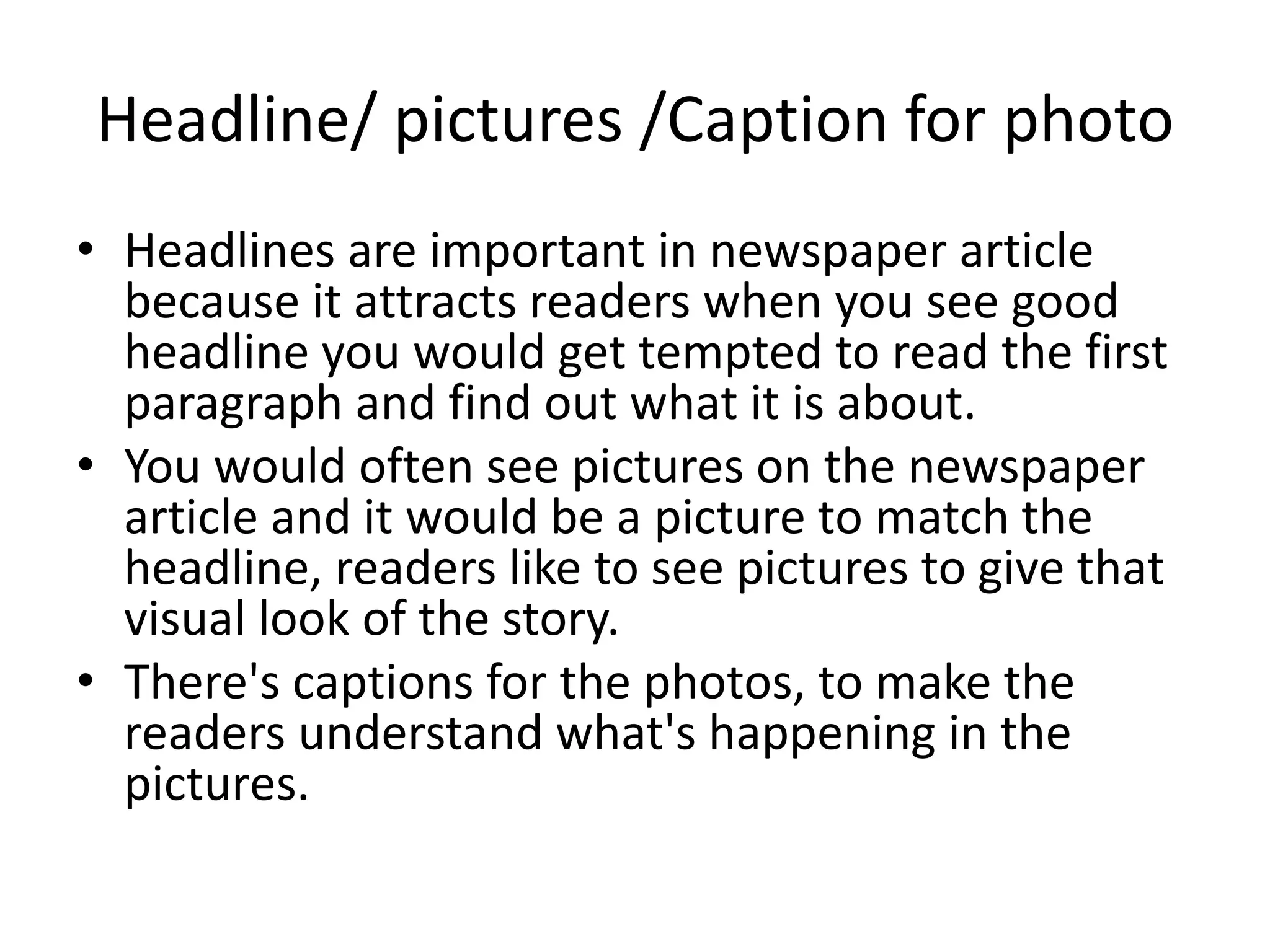 Conventions of newspaper article | PPTX