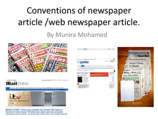 Conventions of newspaper article and website | PPTX