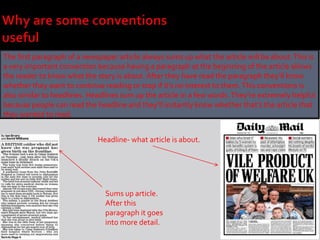 Conventions of newspaper articles and website articles- Amad | PPT
