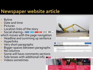 Conventions of newspaper articles and website articles- Amad | PPT