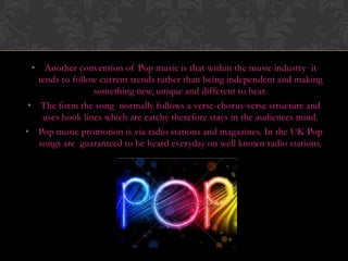 Conventions of pop music | PPTX