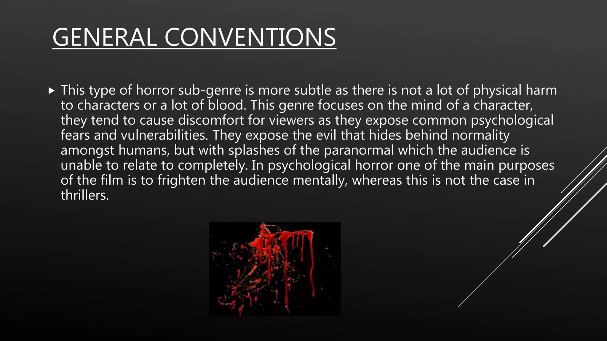 Conventions of psychological horror films | PPTX