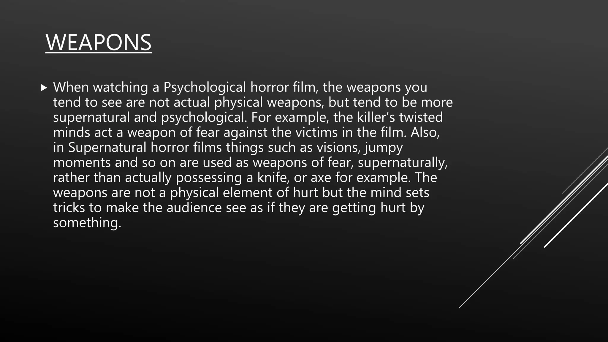 Conventions of psychological horror films | PPTX