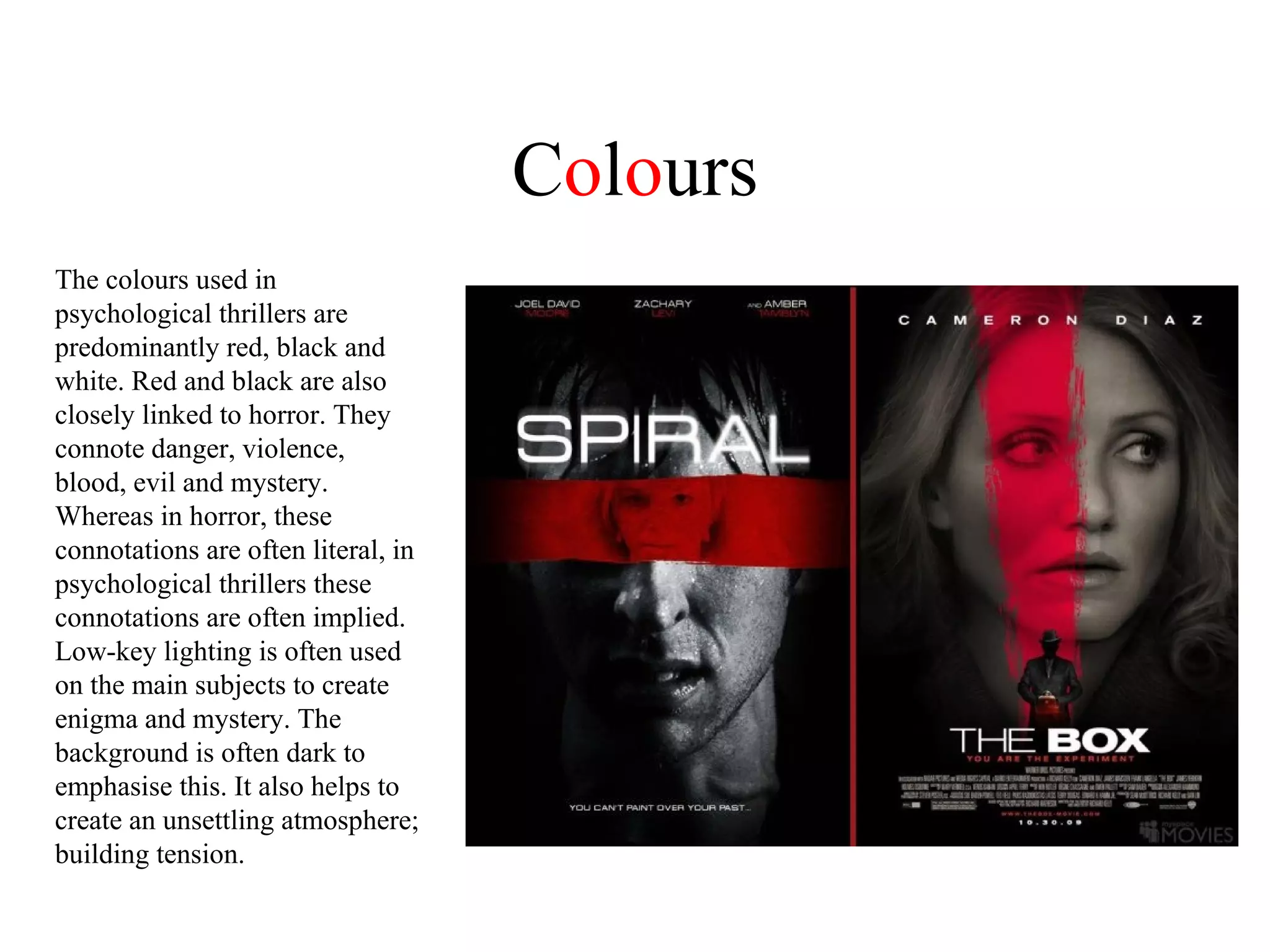 Conventions of psychological thriller posters | PPT