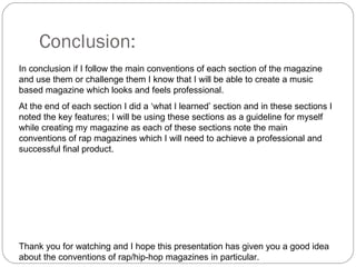 Conventions of rap magazines | PPT