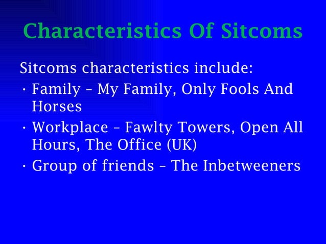 Conventions Of Sitcom | PPT