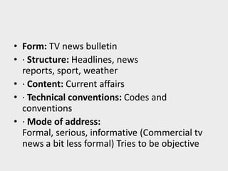 Conventions of television news | PPT