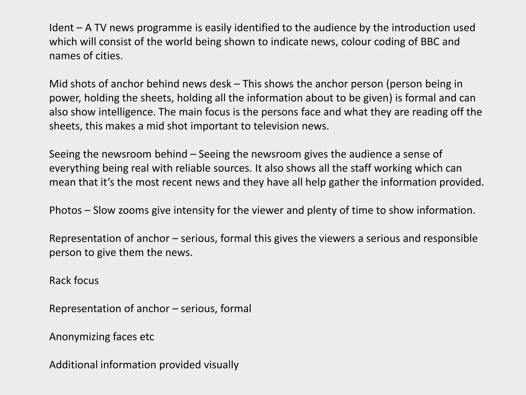 Conventions of television news | PPTX