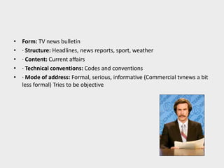 Conventions of television news | PPTX