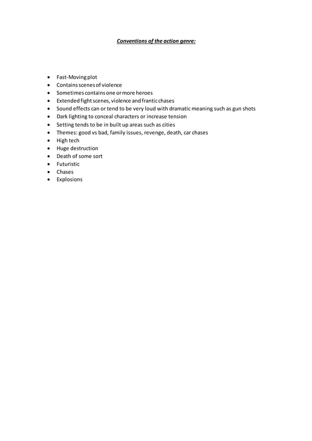 Conventions of the action genre | PDF