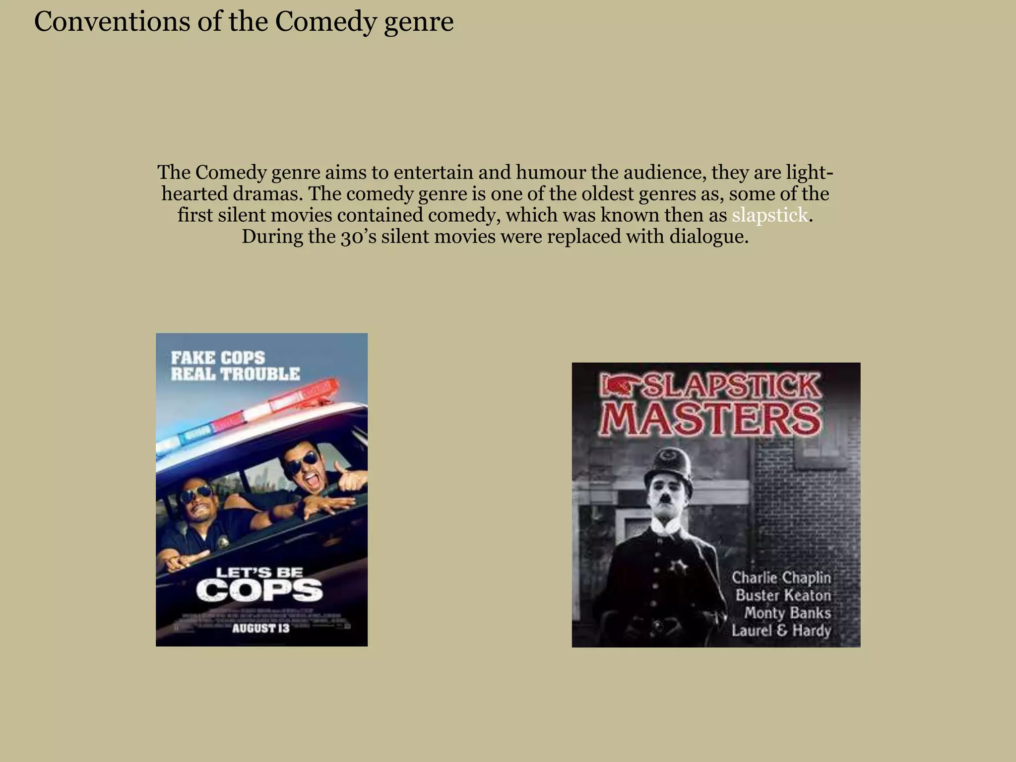 Conventions of the Comedy Genre | PPTX