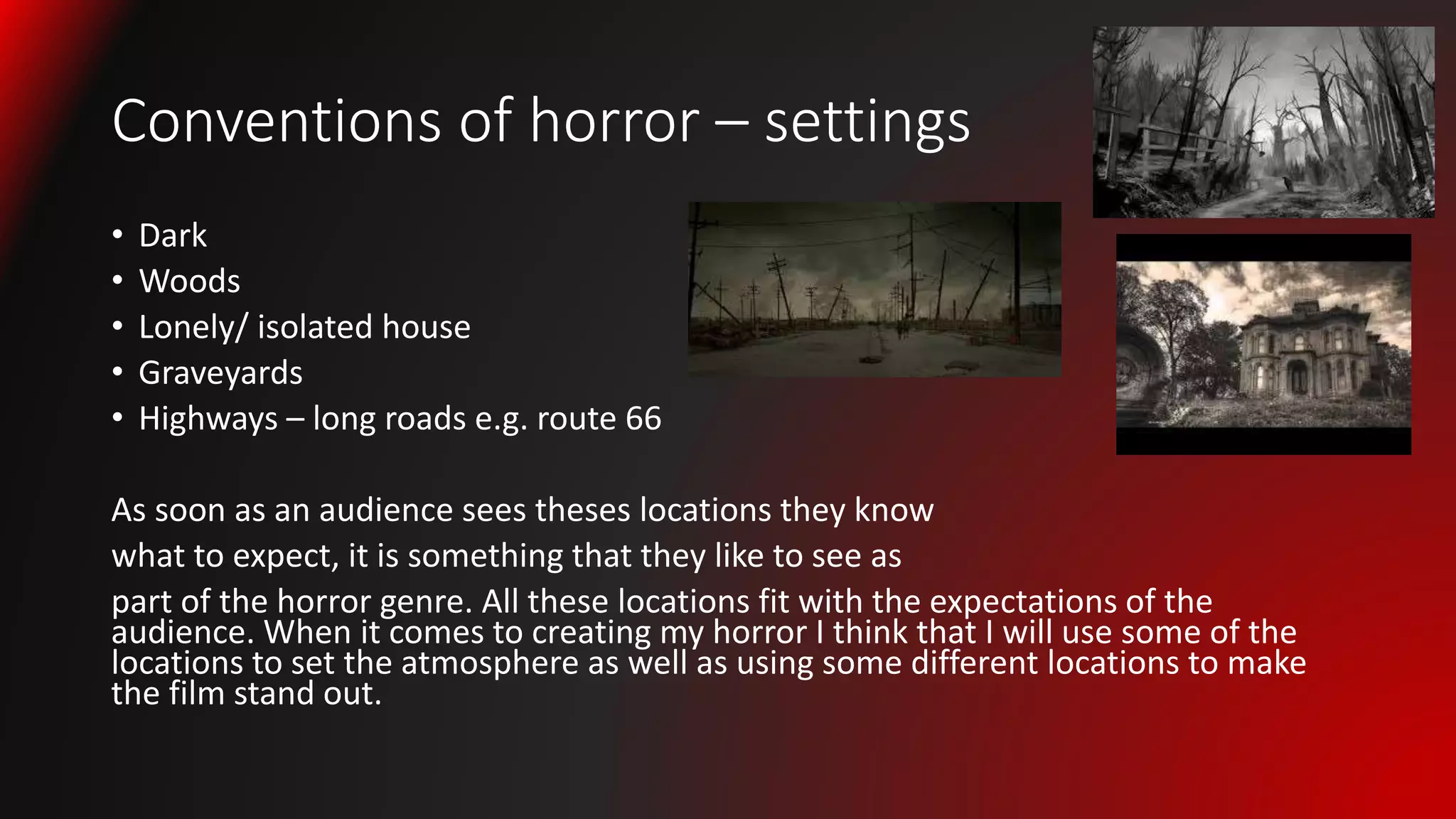 Conventions of the horror genre | PPTX