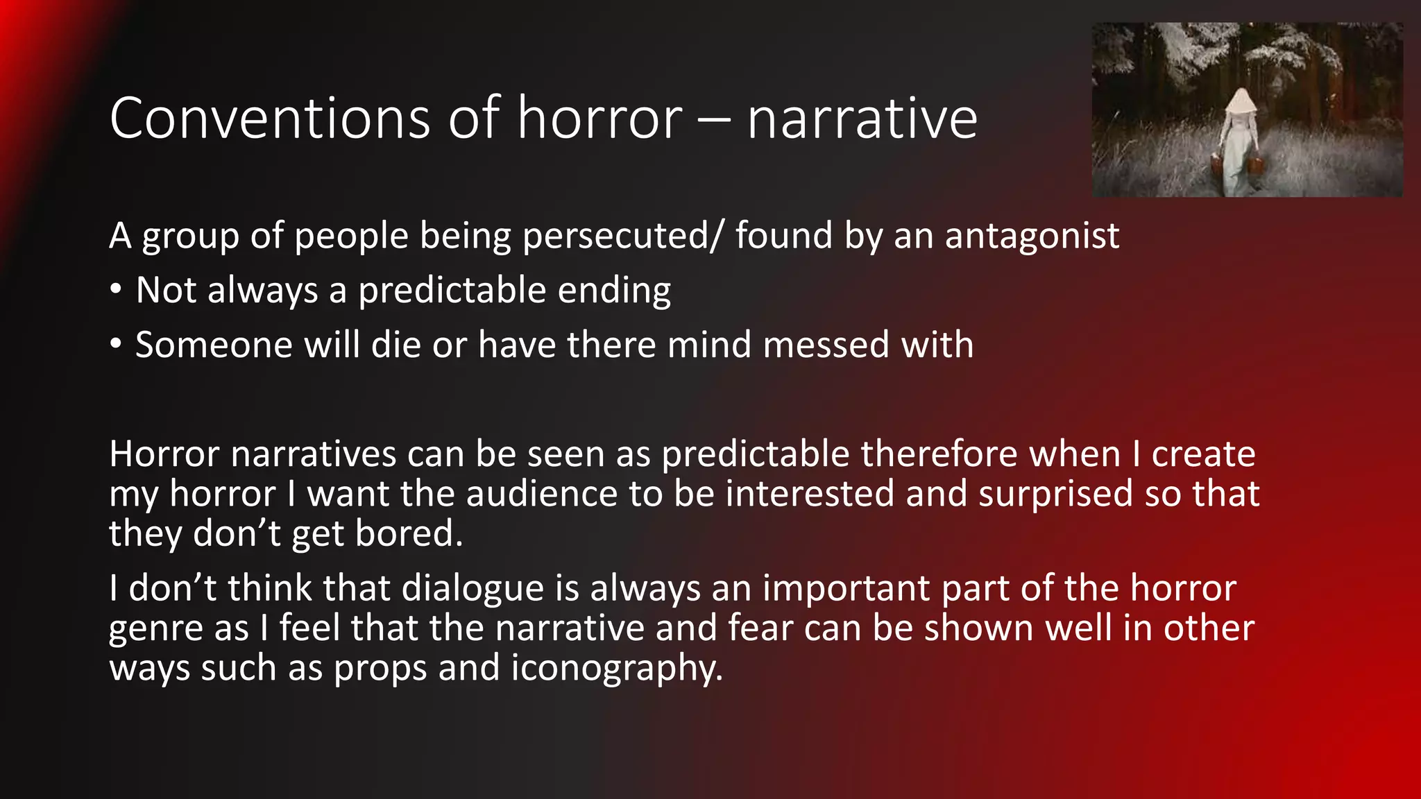 Conventions of the horror genre | PPTX