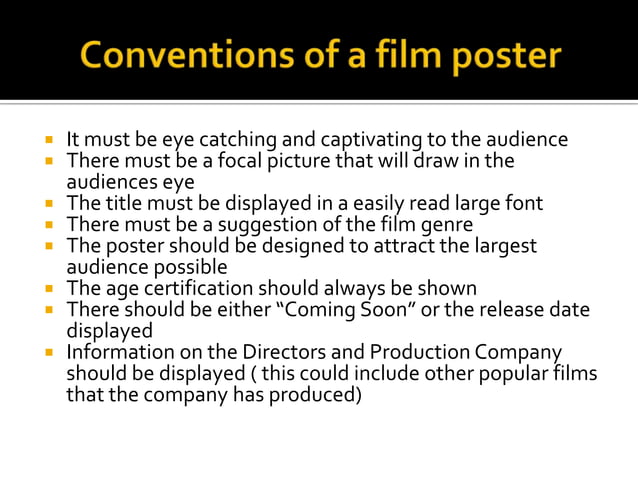 Conventions of the magazine front cover & conventions of a film poster ...