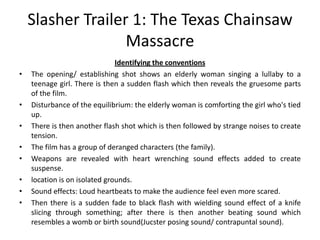 Conventions of the sub genre 'slasher’ films | PPT