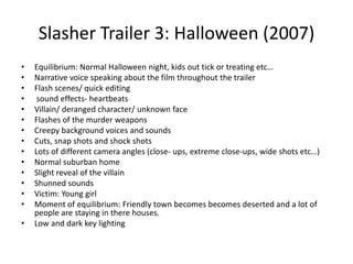 Conventions of the sub genre 'slasher’ films | PPT