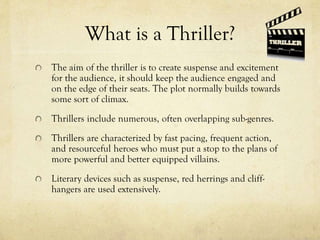 Conventions of thriller genre | PPTX