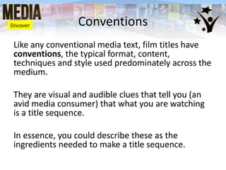 Conventions of title sequence | PPT