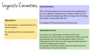 Assignment 1: Conventions when Scriptwriting for Radio | PPTX
