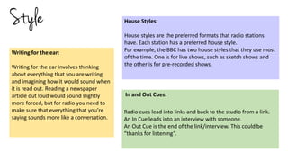 Assignment 1: Conventions when Scriptwriting for Radio | PPTX