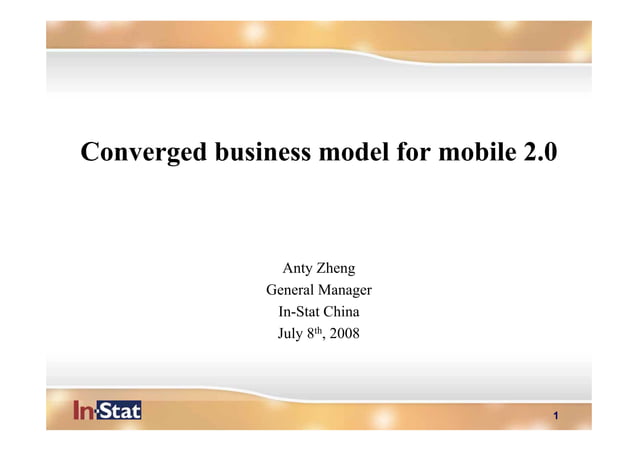 Converged Business Model For Mobile 2 0 | PDF