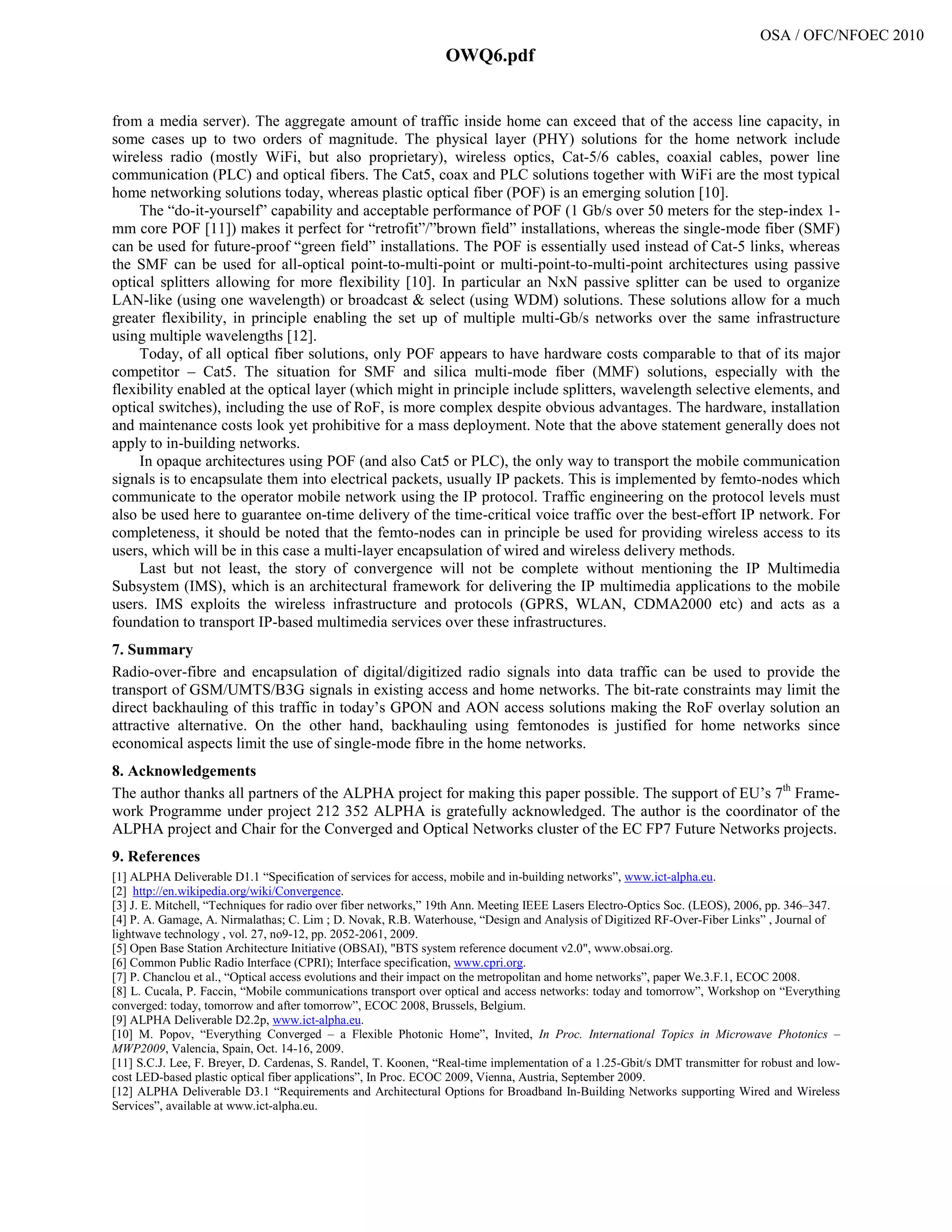 Convergence access and home | PDF