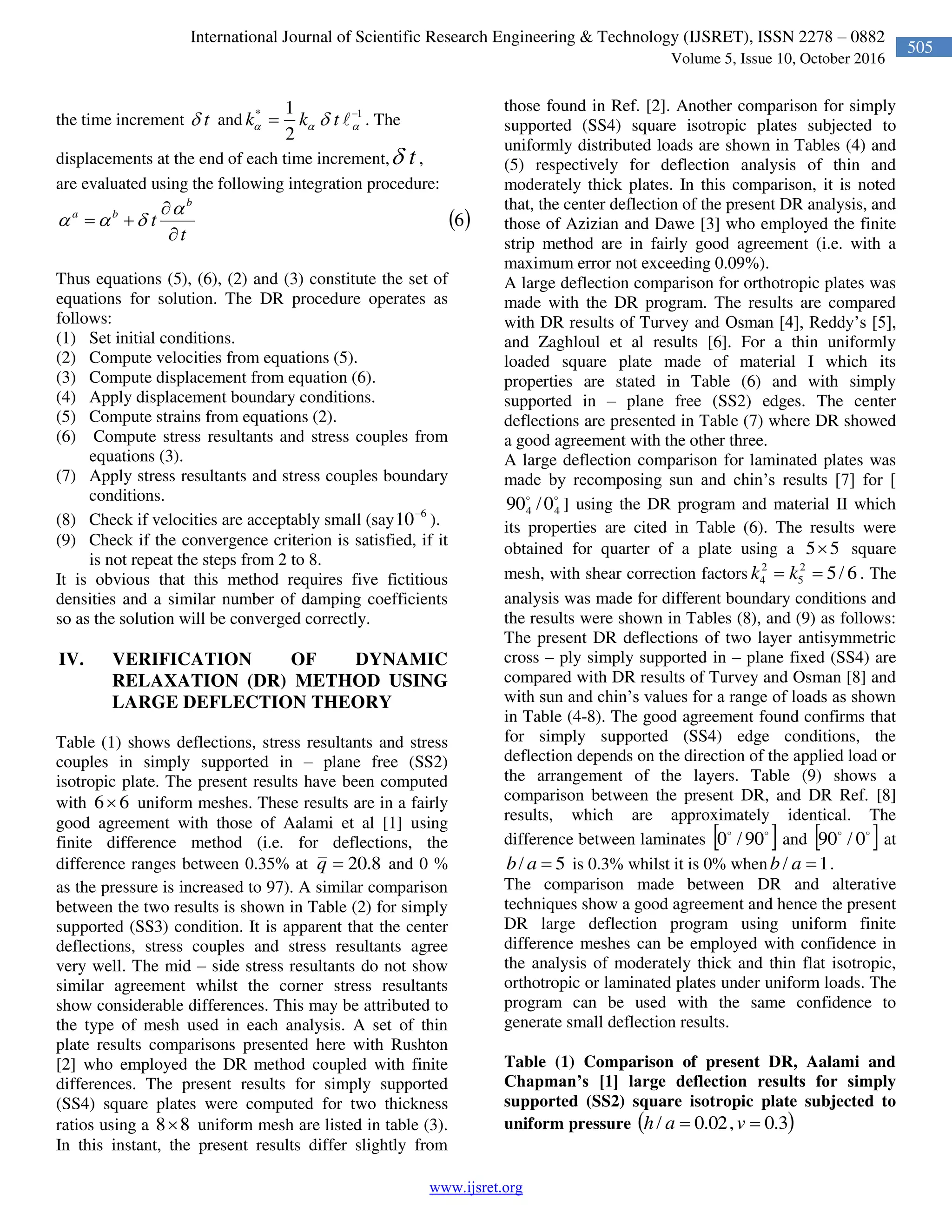 Convergence And Accuracy Of Dynamic Relaxation Technique In