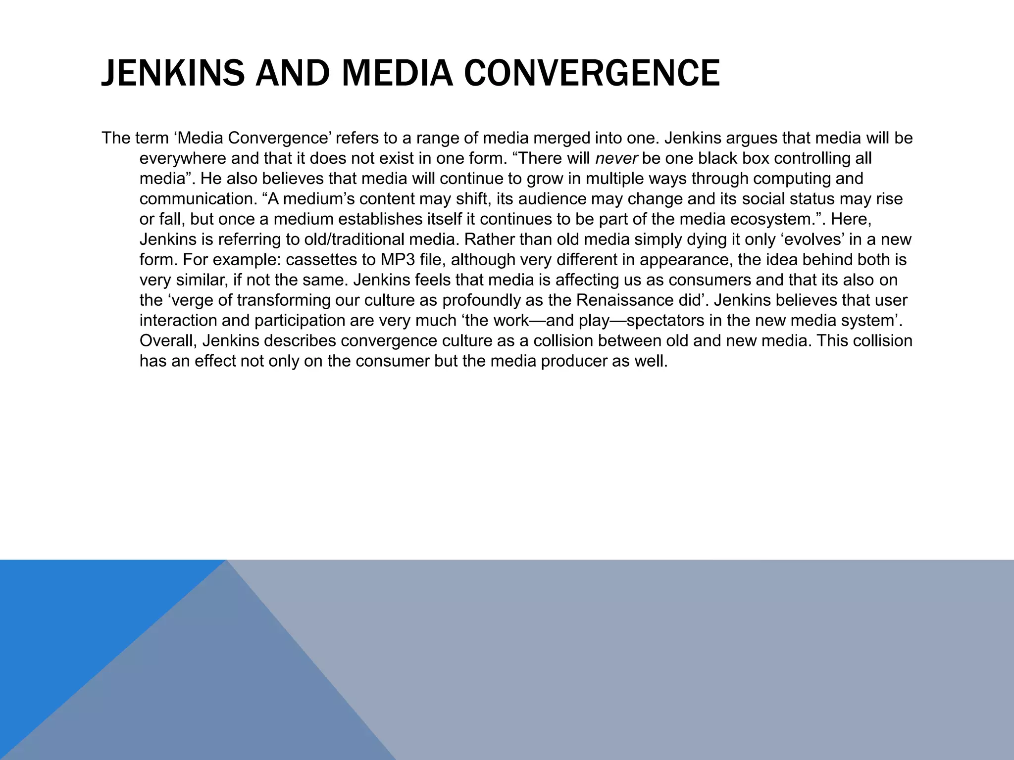 Convergence Culture - Henry Jenkins | PPTX