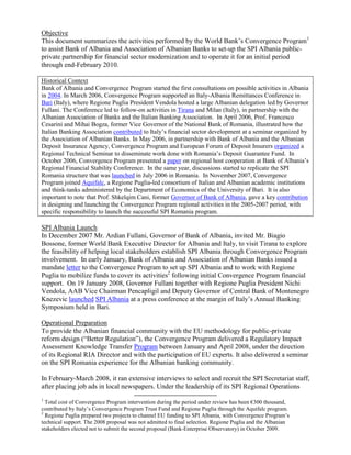 Convergence Program Spi Albania Handover Report | PDF | Financial ...