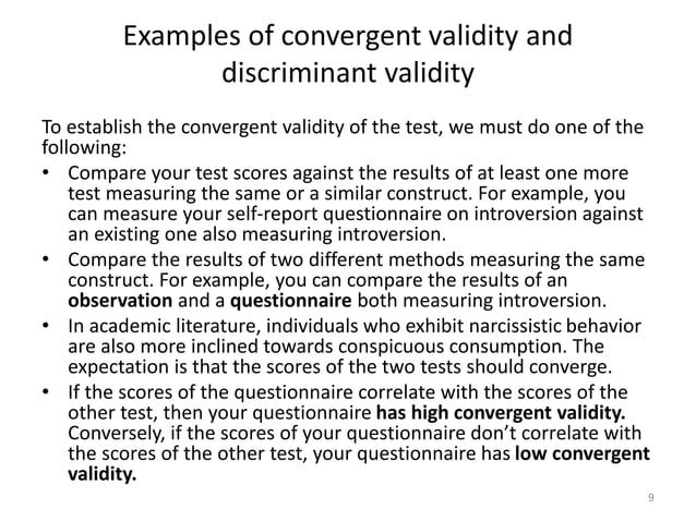 Convergent Validity And Discriminant Validity.ppt | Resume Writing and ...