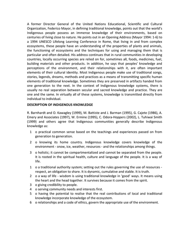 Converging indigenous and western knowledge systems | DOC | Environment ...