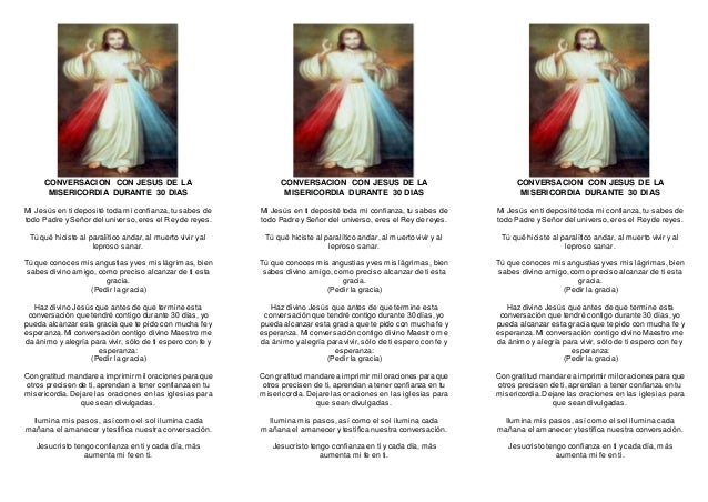 Conversacion con jesus de la misericordia durante 30 dias