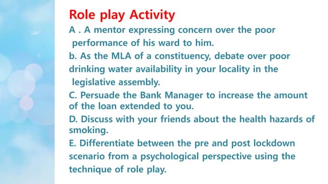 speaking-Role play | PPTX