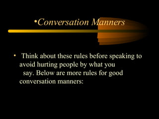Conversation Rules Makeover | PPT