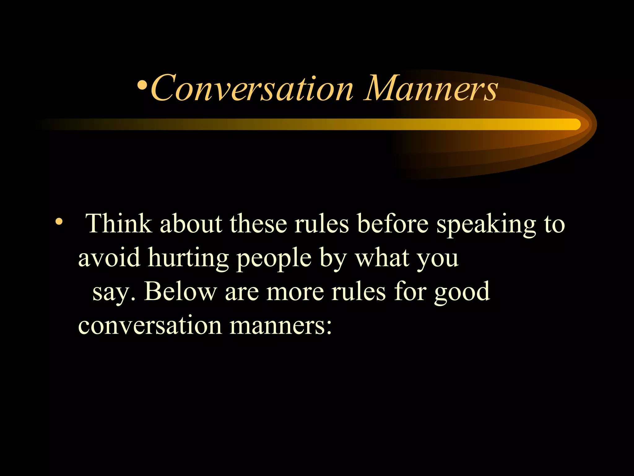 Conversation Rules | PPT