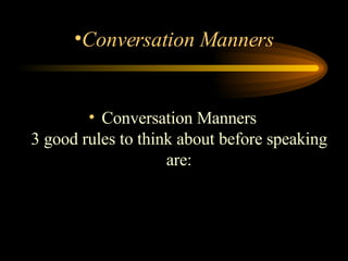 Conversation Rules | PPT
