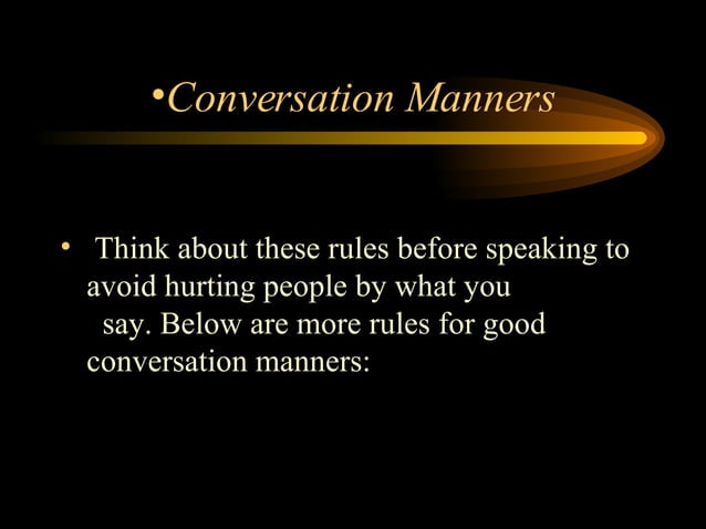 Conversation Rules | PPT