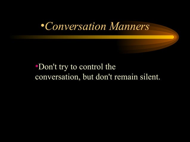 Conversation Rules | PPT