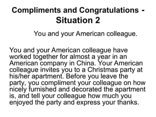 Daily conversation lesson : complement and congratulations | PPT
